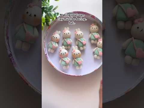 🐰Making my own clay and sculpt cute things from it 🌸😍 @CraftedWithClay #clayart