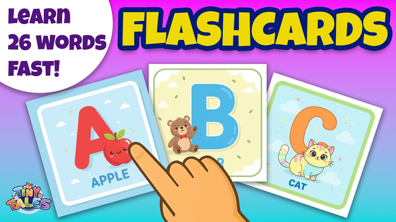 ABC Flashcards from A to Z | Learn 26 English Words Fast for Kids in ...