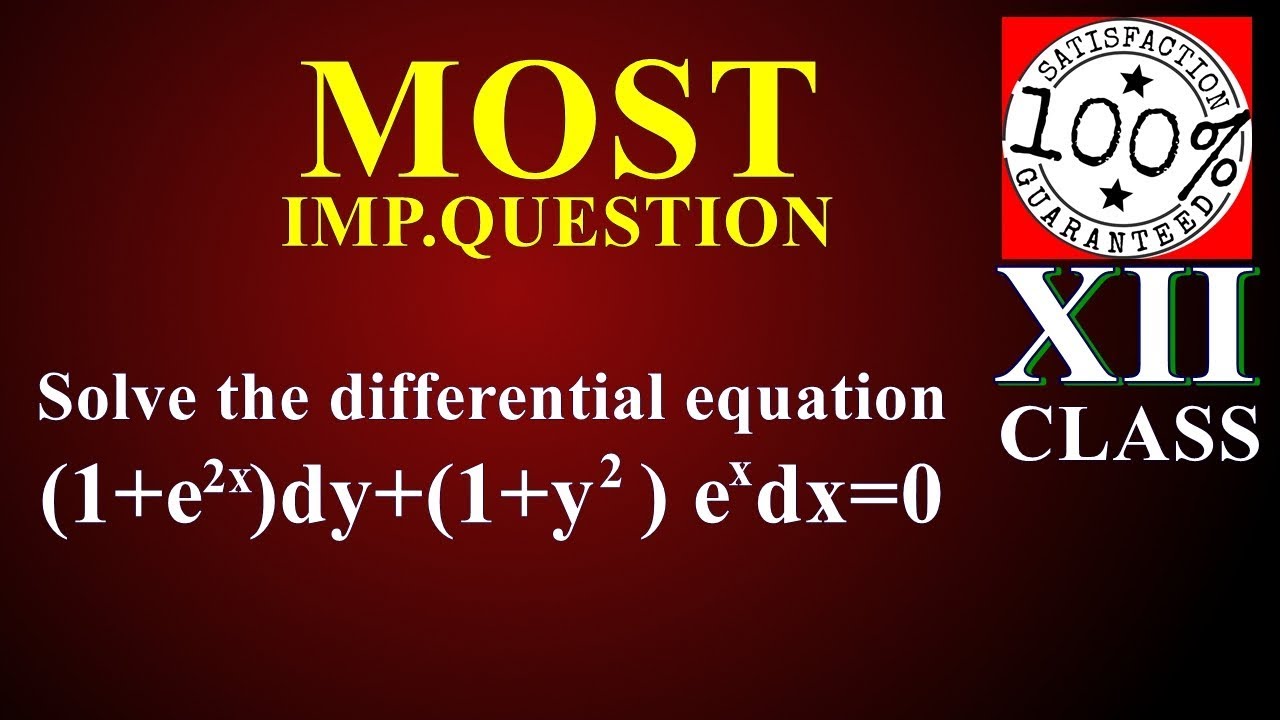 Q73 Class 12 Maths Solve the differential equation (1+e^2x )dy +(1+y^2 ...