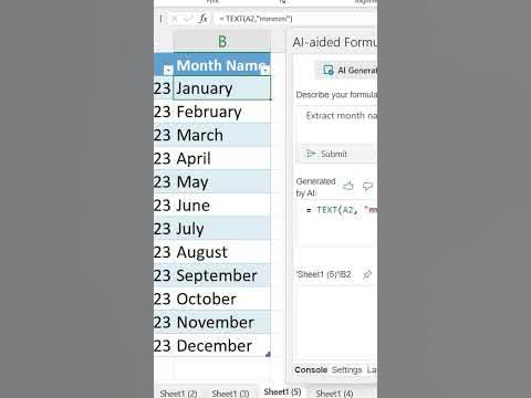 Writing #excel formulas with AI ChatGPT - Extracting month name from date #shorts - YouTube