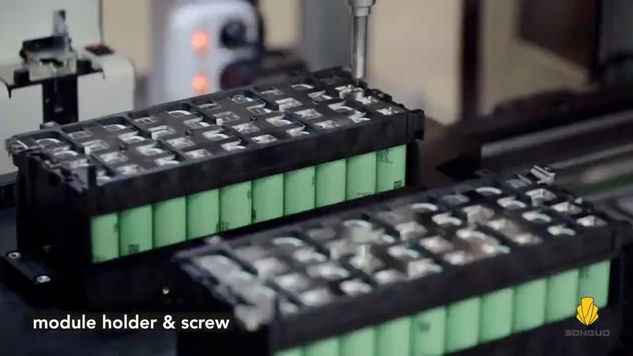 Battery pack line - YouTube