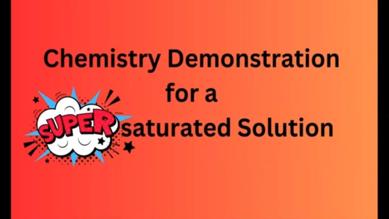 Supersaturated Solution Demonstration - Chemistry #teachingchemistry # ...