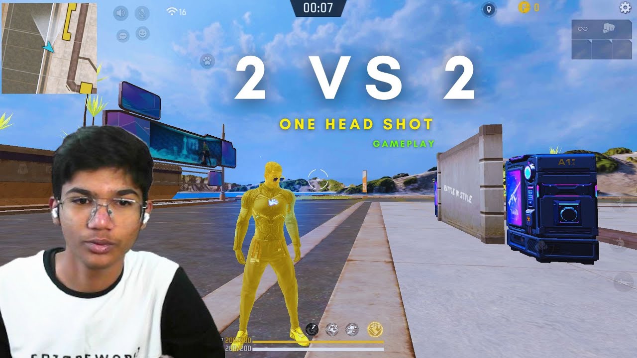 FREEFIRE 🔥2 Vs 2 One Head Shot 🤯 Gameplay 😱 Red Numbers Garena free ...