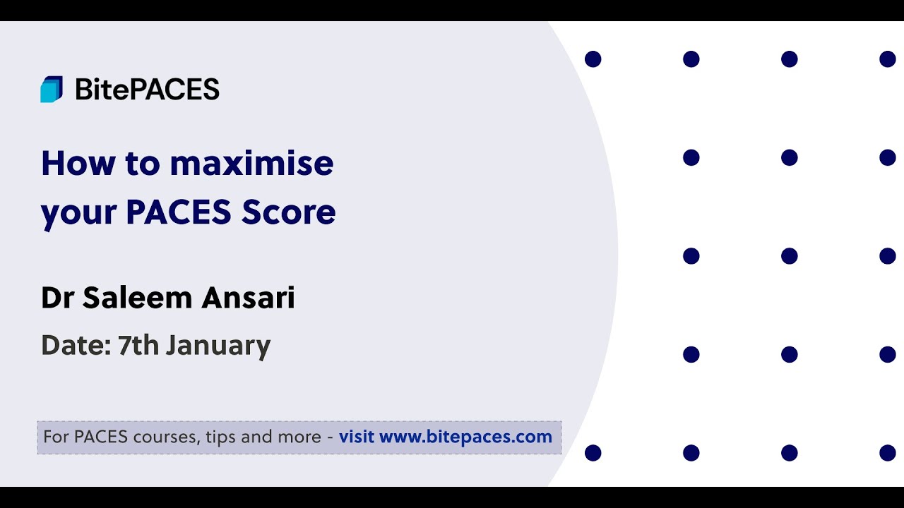 How to Maximise your PACES Score (BitePACES - Dr Saleem Ansari) - YouTube