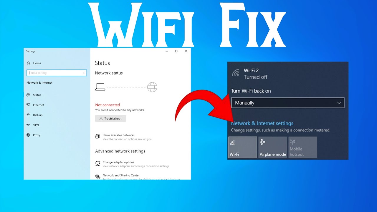 How To Fix Wi-Fi Not Working In Windows 10. - YouTube