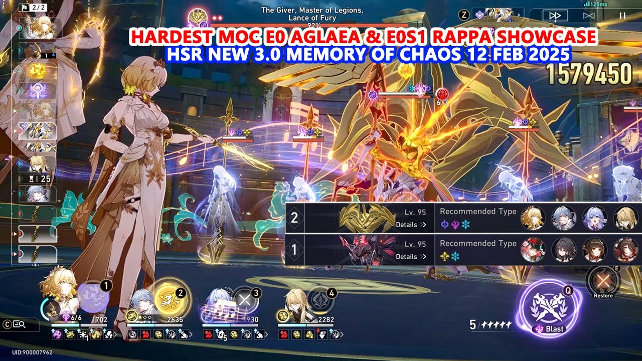 HSR New 3.0 Memory of Chaos 12 Feb 2025 - Hardest MOC E0 Aglaea & E0S1 ...