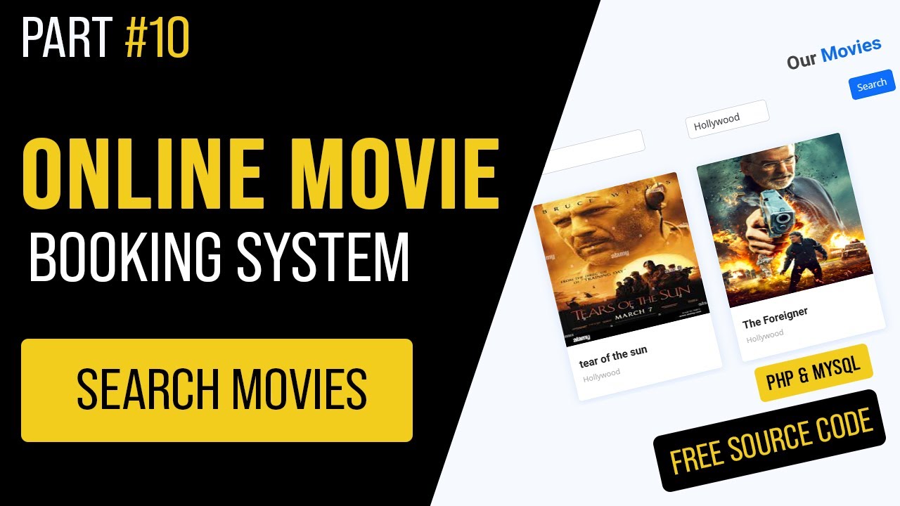 10 - Find a Movie by Name & Category in PHP | Online Movie Booking ...