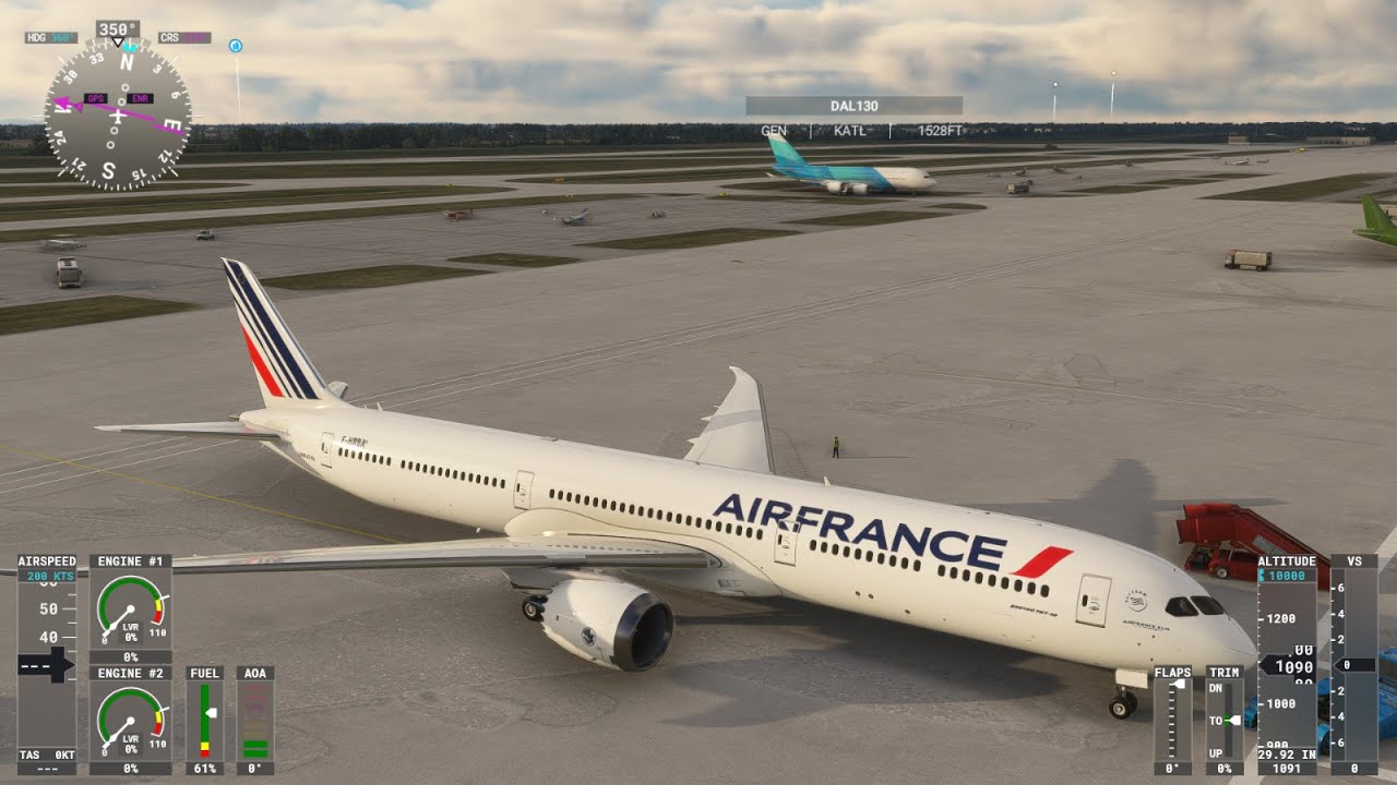 Multiplayer -Air France B787X -Scenic view from Warsaw(EPWA) to Paris ...
