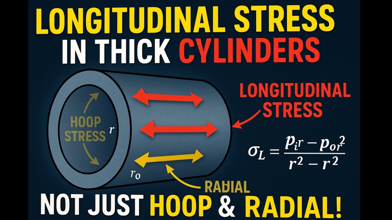 Longitudinal stress In a single thick cylinder(Strength of materials ...