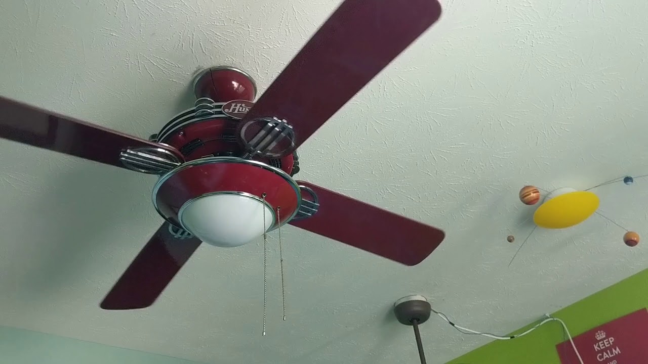 Hunter 1930s original ceiling fan (4 blades) - YouTube