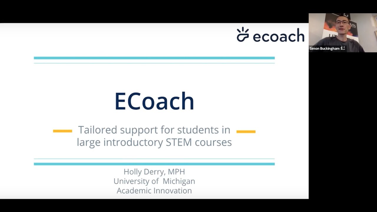 ECoach: Tailored support for students in large introductory STEM ...