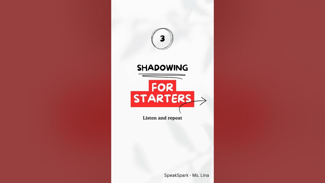 Shadowing - Starter -3- #englishlanguage #shadowing #english - YouTube
