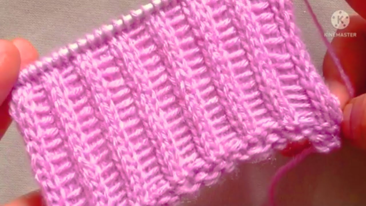 Easy knitting border design / bunai design /Double Slip Rib stitch ...
