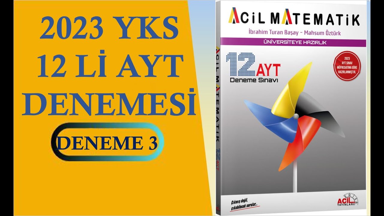 ACİL YAYINLARI 12'Li AYT MATEMATİK DENEMESİ ÇÖZÜMLERİ (2023 Ayt ...