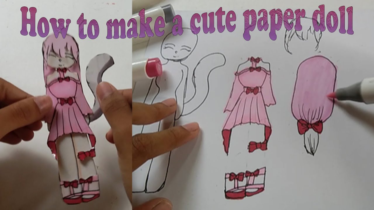 How to make a cute paper doll 46 B - YouTube