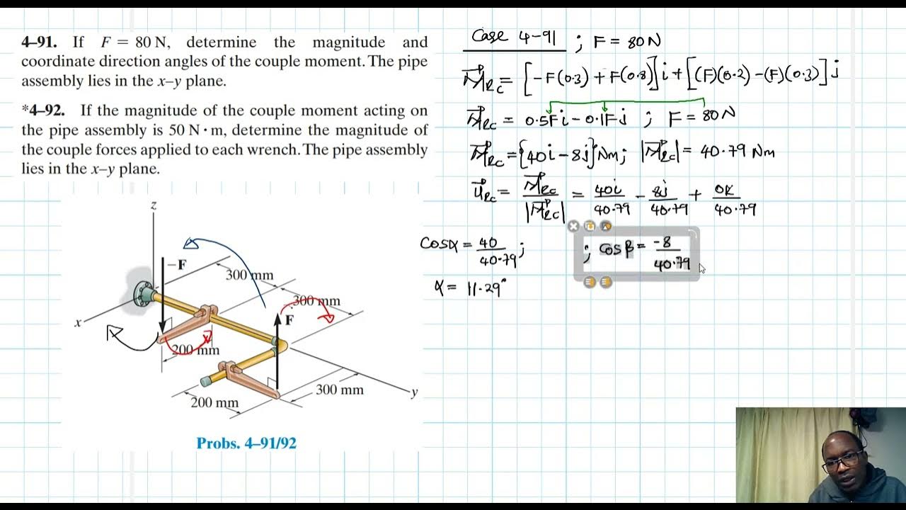 4–91, 4–92 Force System Resultants (Chapter 4: Hibbeler Statics) Benam Academy - YouTube