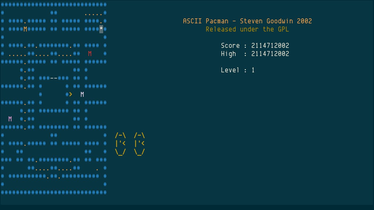 ASCII Pacman - YouTube
