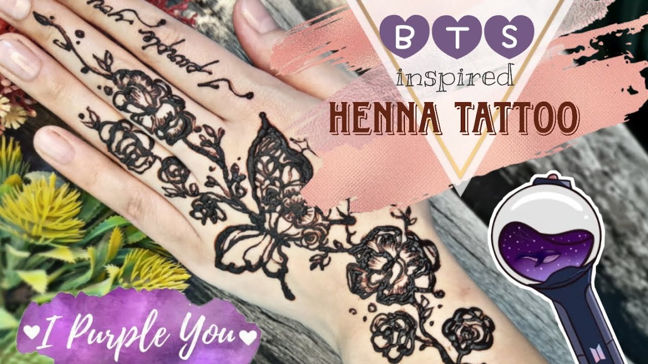 Bts inspired henna tattoo / henna art new ideas - YouTube