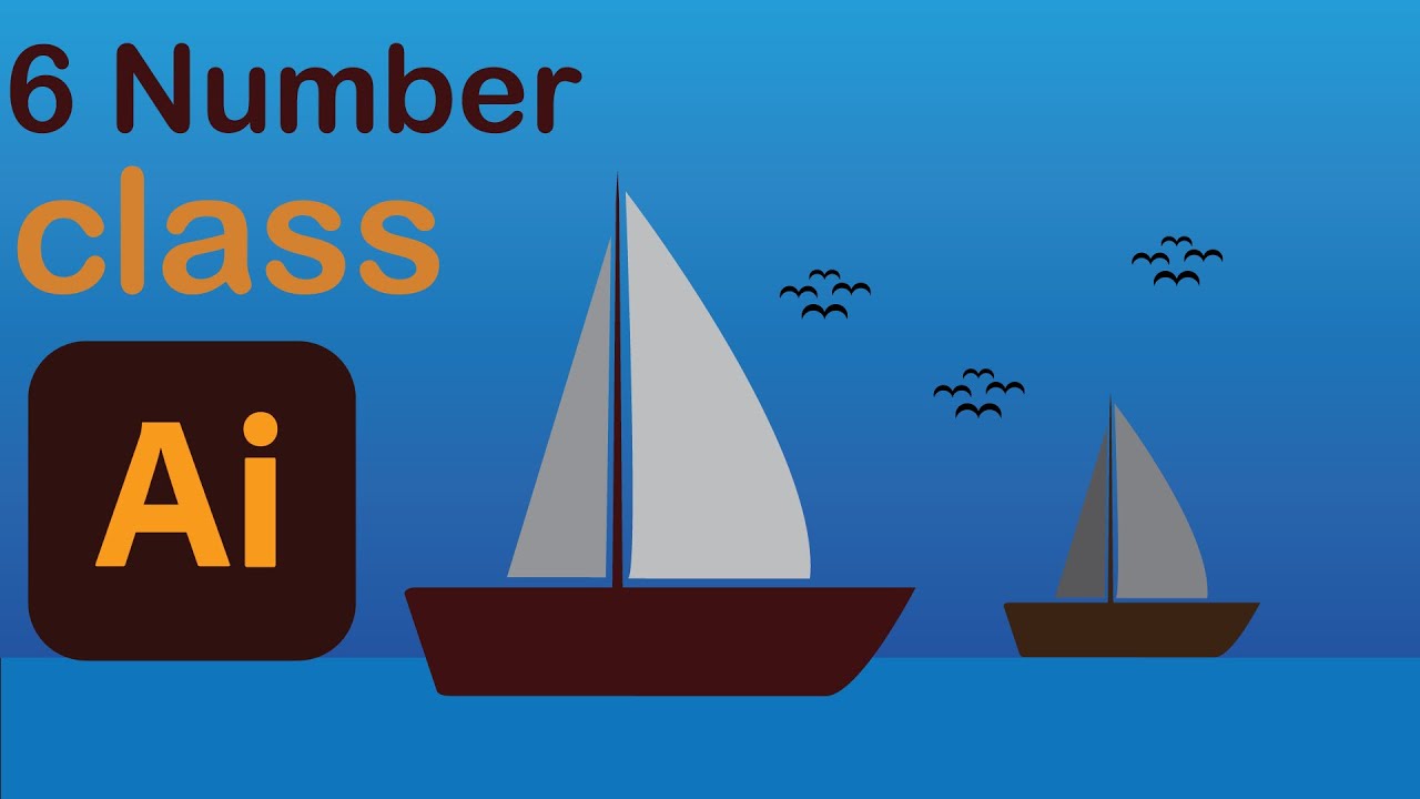 how to make boat on the sea vector logo in illustrator ...