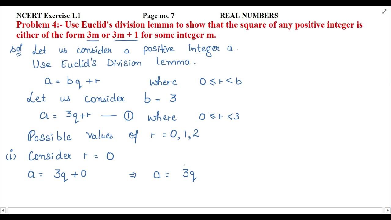 Use Euclid's division lemma to show that the square of any positive ...