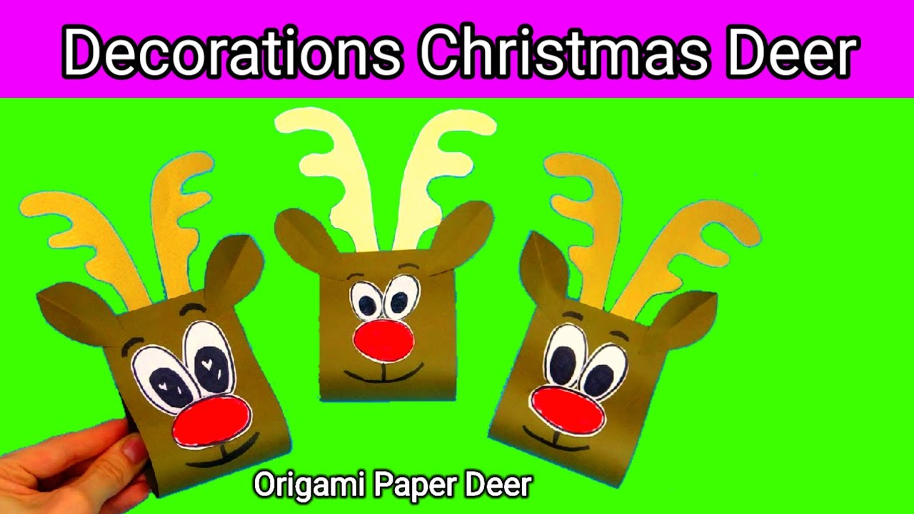 Deer origami step by step tutorial | Decorations Christmas Deer | Paper ...