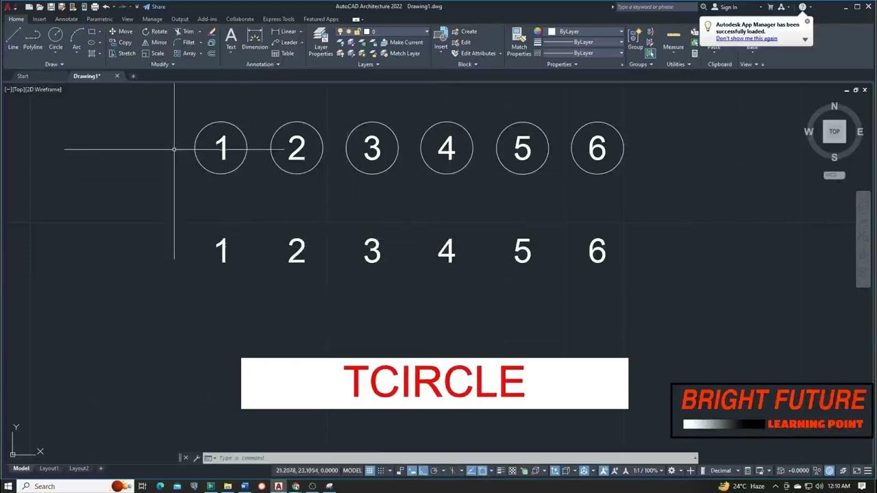 AutoCAD tcircle command || Bright Future Learning Point - YouTube