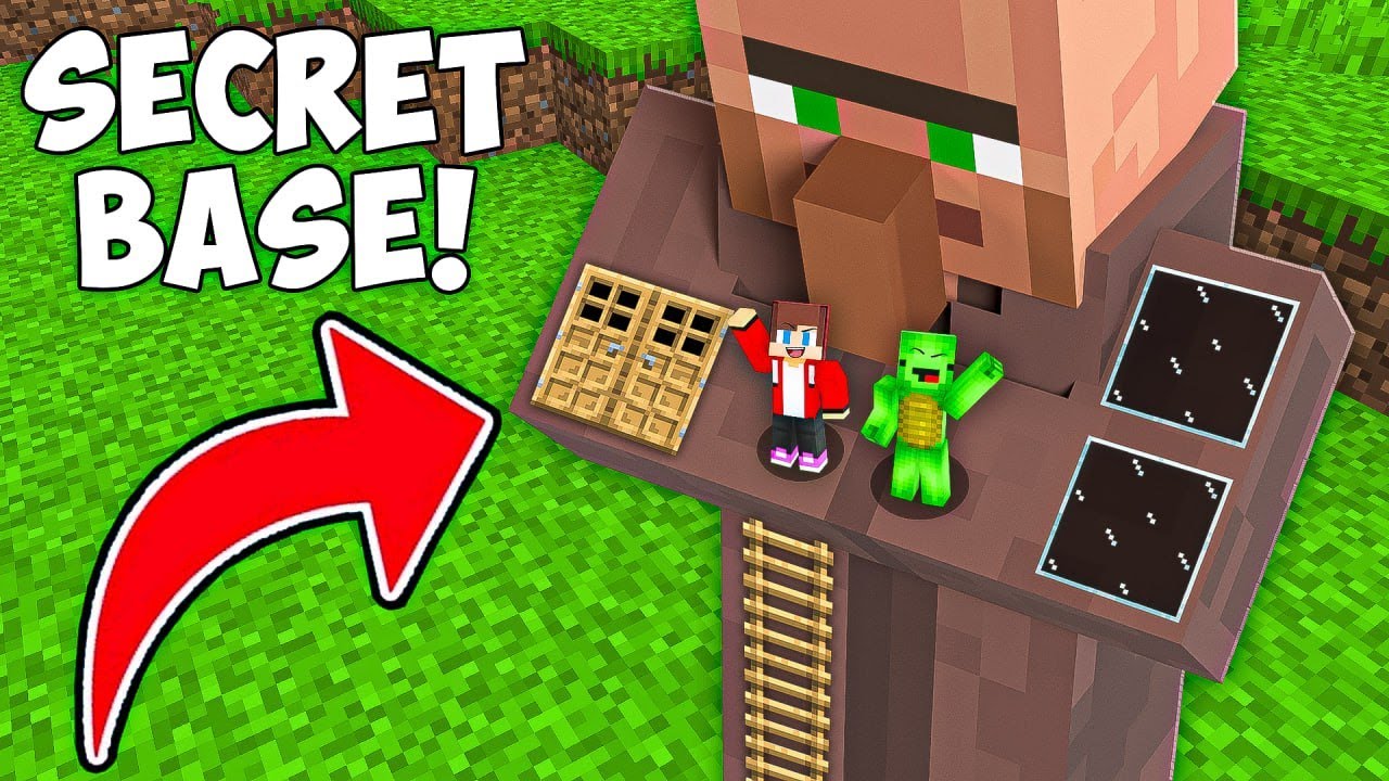 How Mikey and JJ BUILD A SECRET BASE HOUSE Inside VILLAGER's in Minecraft Challenge Maizen JJ ...