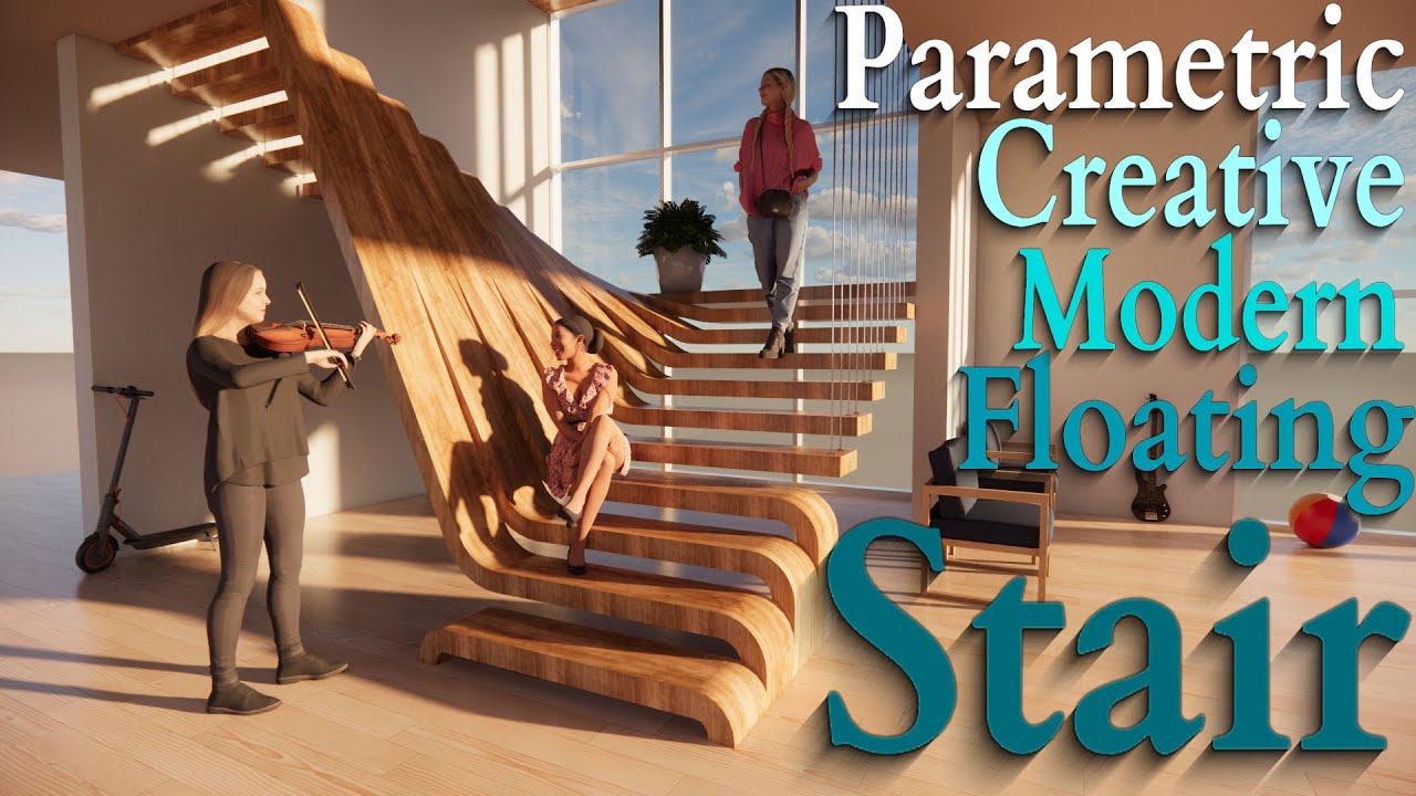 How to create Parametric Creative Modern Floating Stair? - YouTube