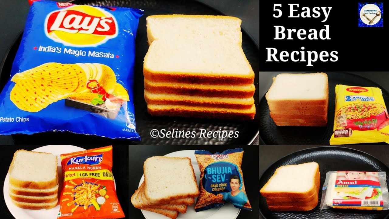 5 Easy Bread Recipes | Quick Break fast Recipes |New Recipe| lays ...