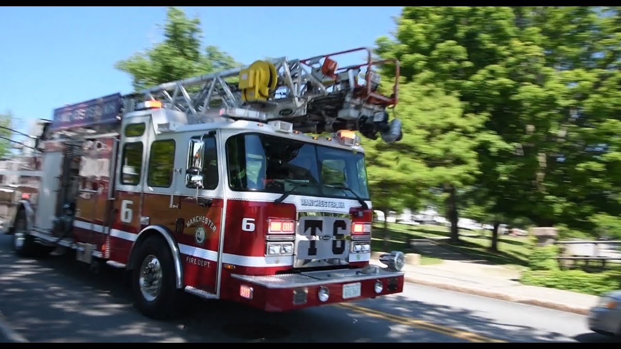 Manchester NH Fire Department Truck 6 Responding - YouTube