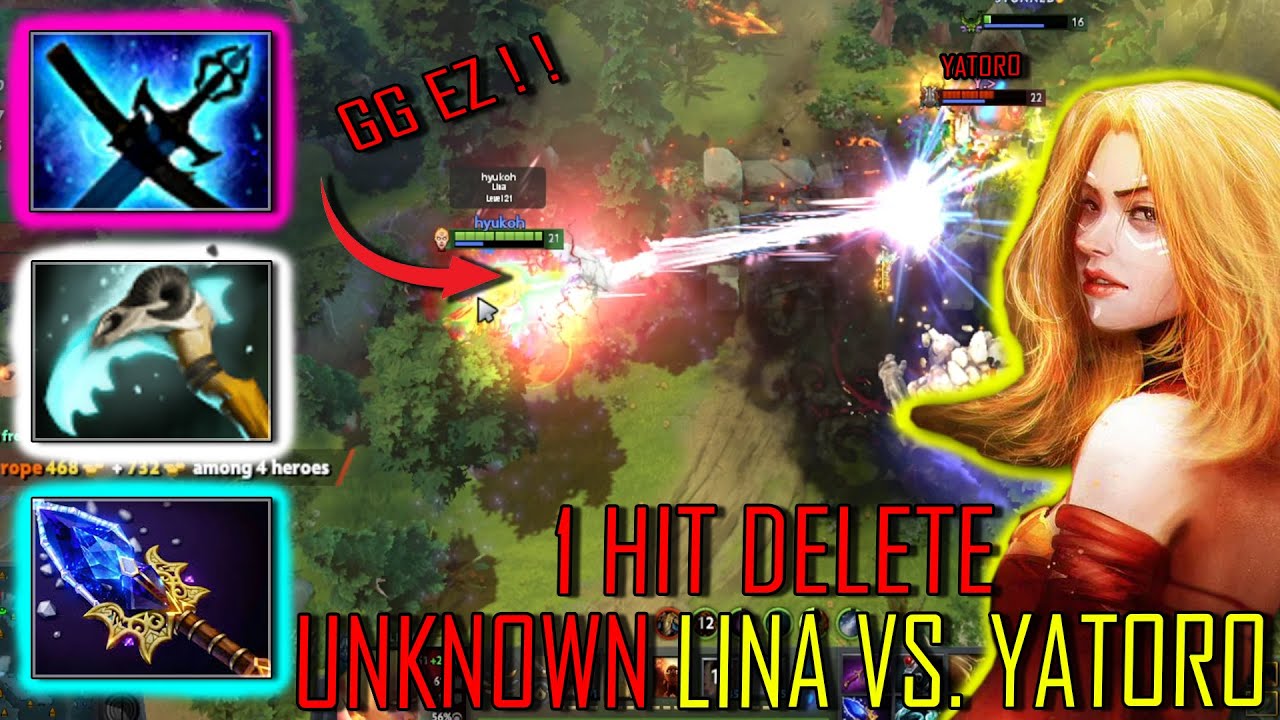 DOTA 2 - UNKNOWN LINA VS. TEAM SPIRIT YATORO - 1 HIT DELETE | 15K AVERAGE MMR - DOTA HIGHLIGHTS ...