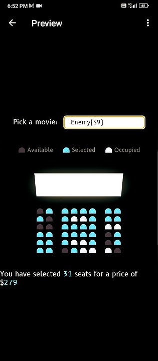 Cinema Seat Booking Using Html Css Js Coding Programming Computerscience Code Html Htmlcss