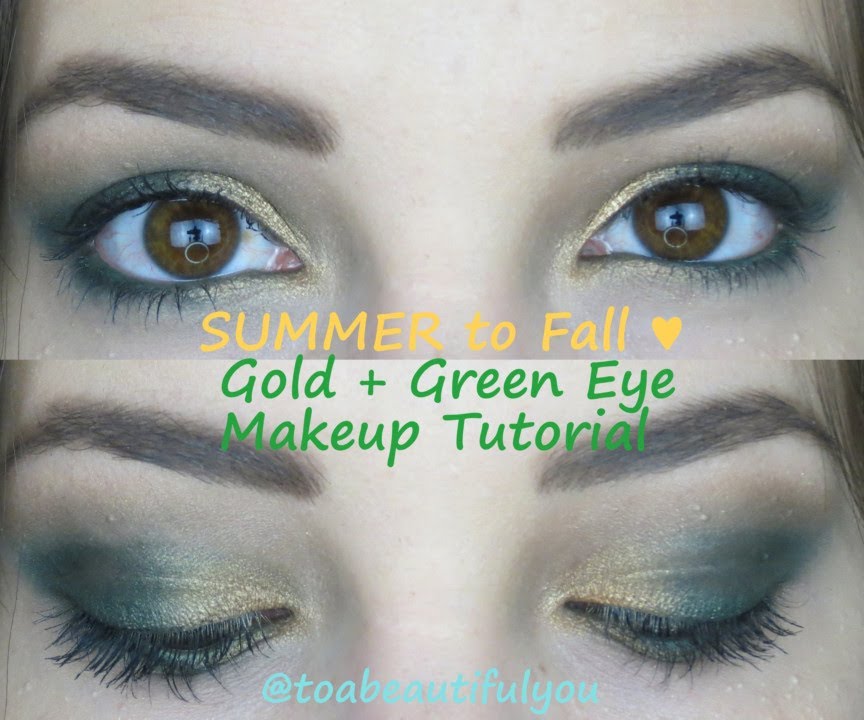 Summer to Fall ♥ Gold + Green Eye Makeup Tutorial - YouTube