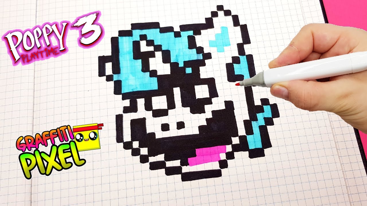 Рисунки по клеточкам ЕДИНОРОГ Крафти ПОППИ ПЛЕЙТАЙМ 3 Pixel art ...