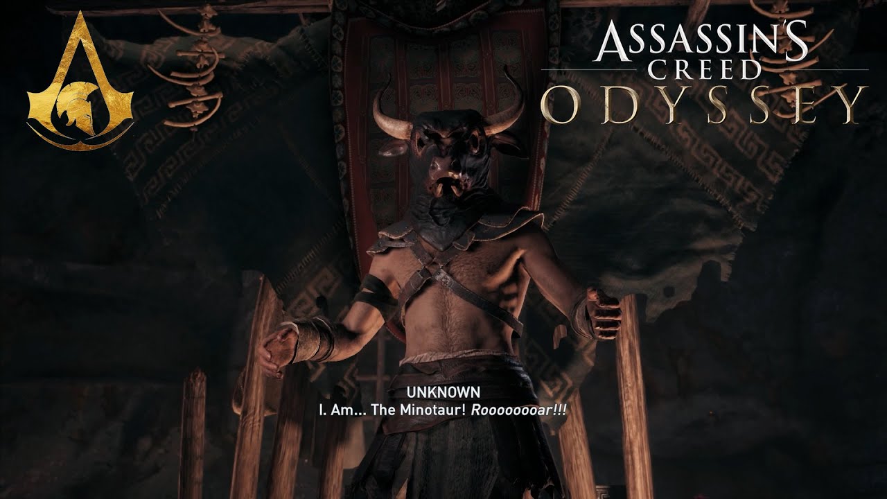 AC Odyssey fake minotaur grr scene (FR) - YouTube