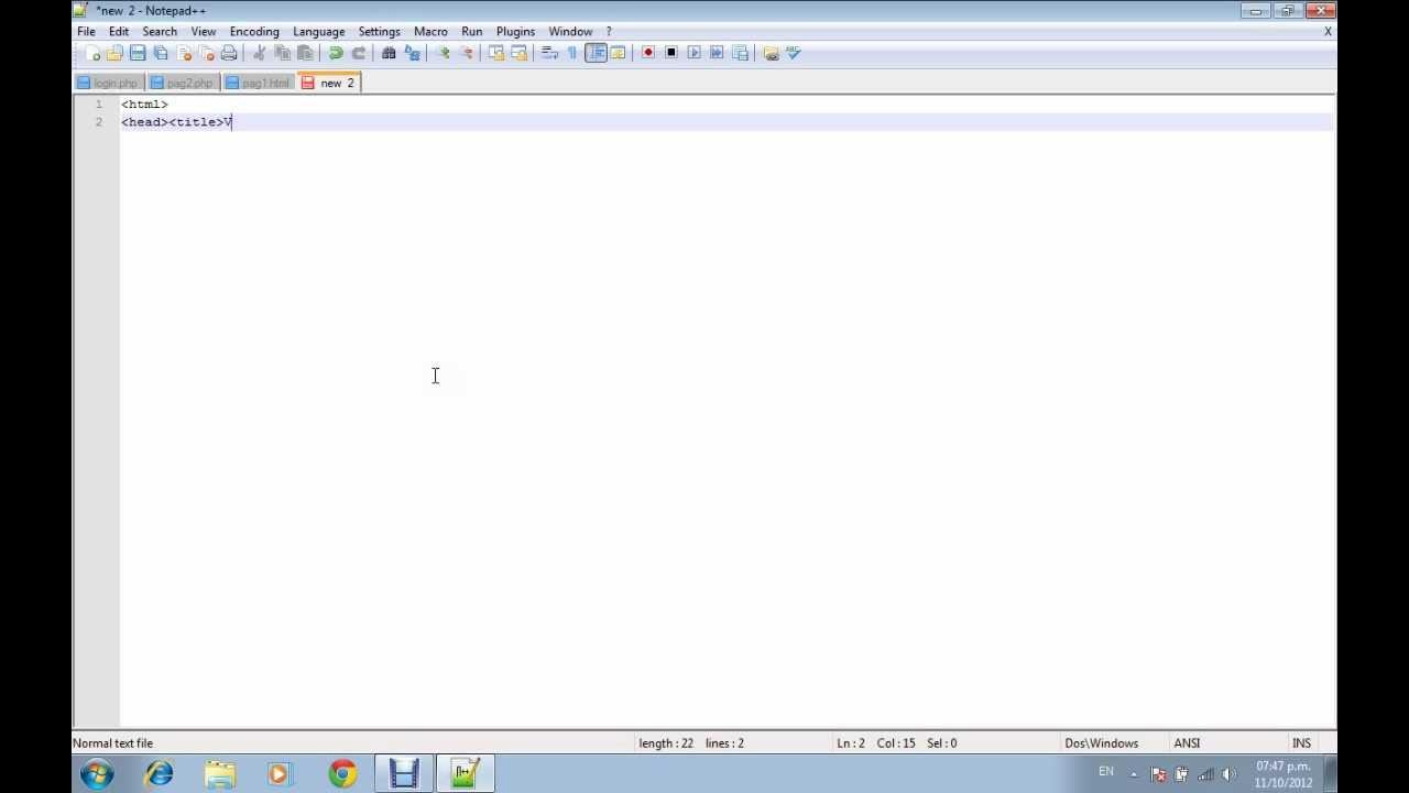 Etiquetas HTML en Notepad ++ - YouTube