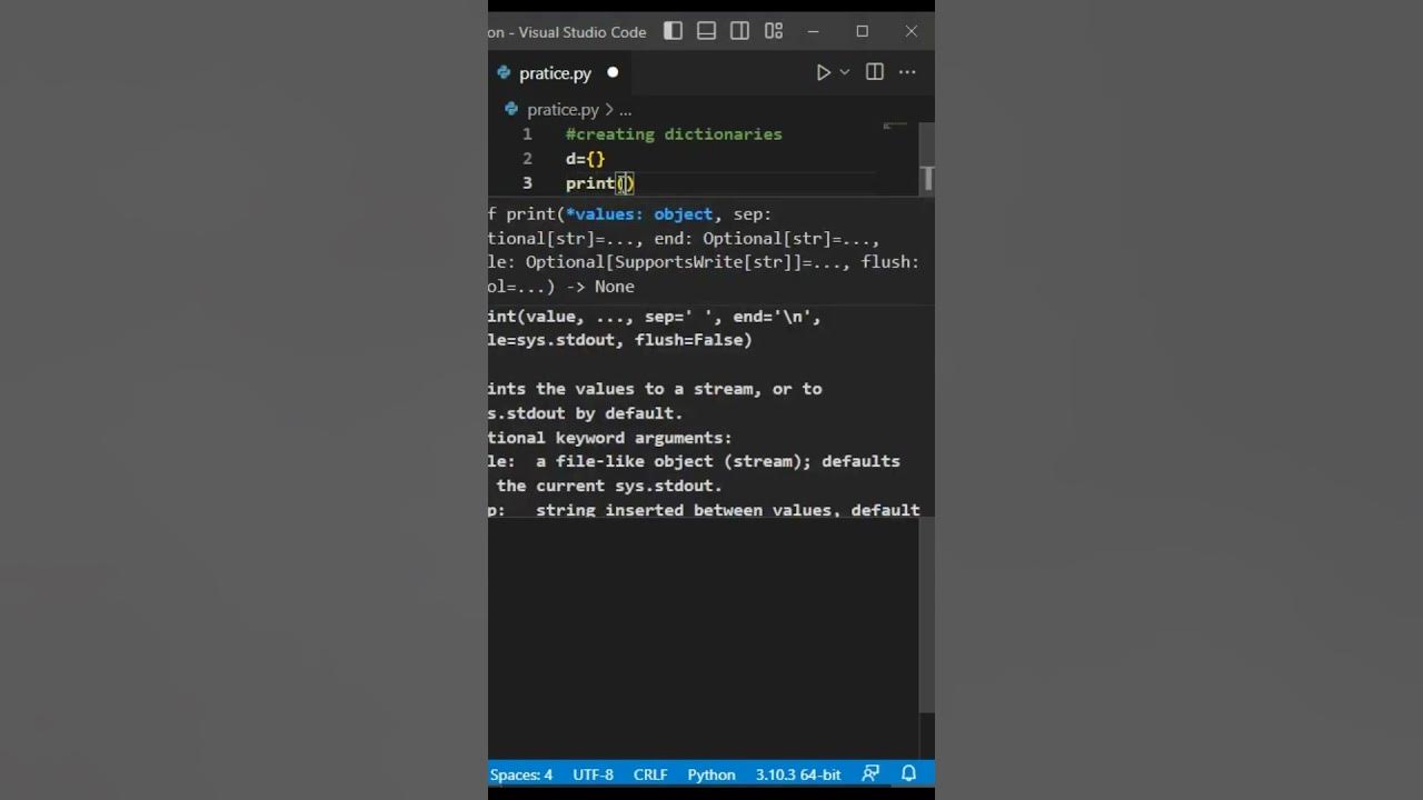 Dictionary Syntax Python Pythonforbeginners Learnpython Pythoncode Youtube