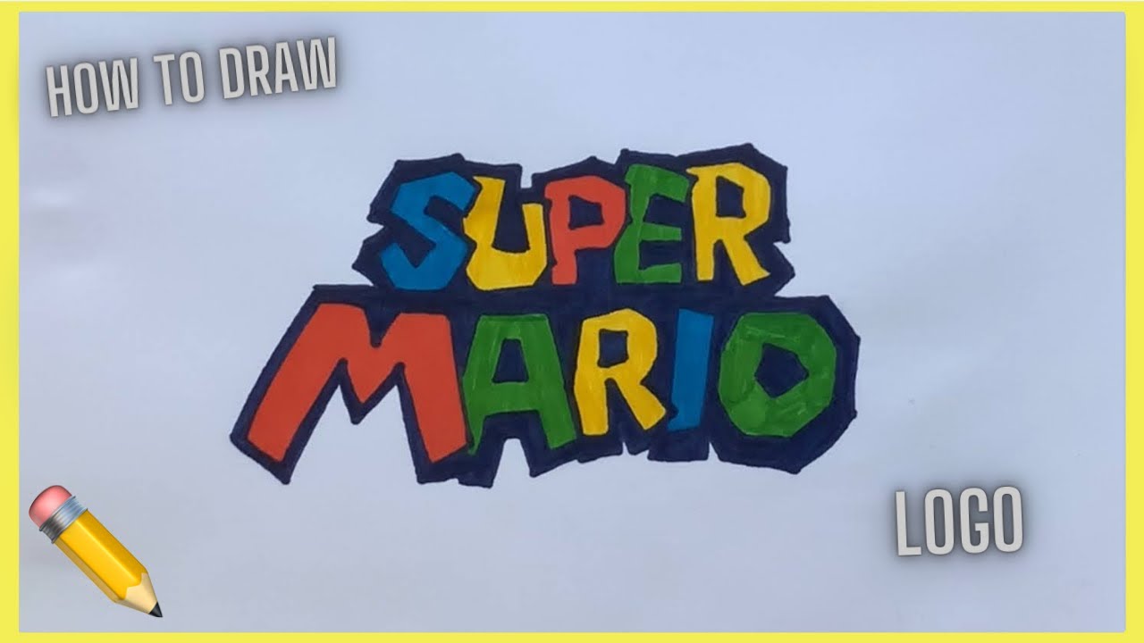 How to draw Super Mario Logo ️ - YouTube