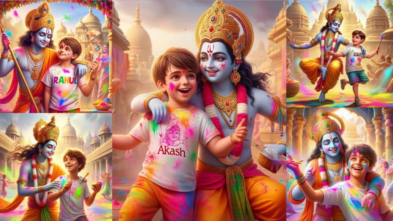 Lord Krishna 🥰🥰 ke sath Holi 3d ai image generator kaise kare !! Holi ...