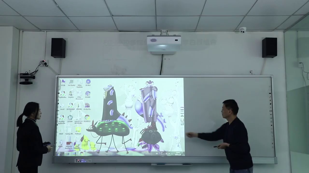 140 inch Infrared multi-touch big screen whiteboard - YouTube