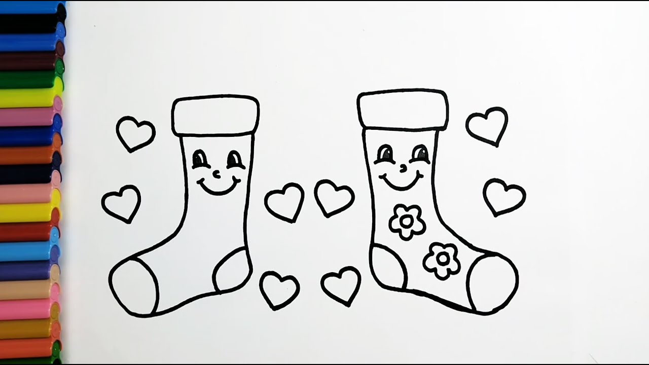 Cute Socks Drawing & Coloring Video For Kids &Toddlers | MAGIC BABY ART ...