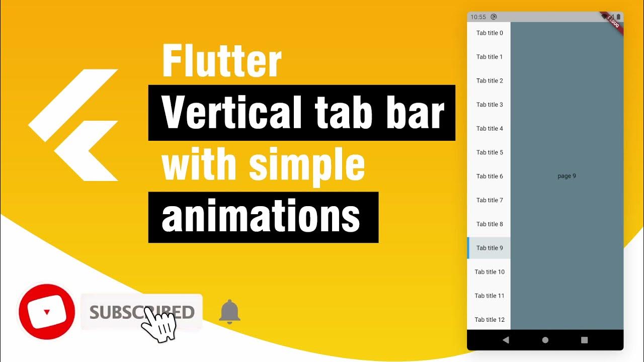 flutter vertical tab bar with animations - YouTube