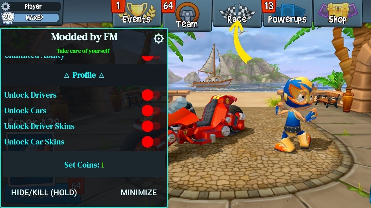 Beach buggy racing 2 mod menu V2025.05.19 - YouTube