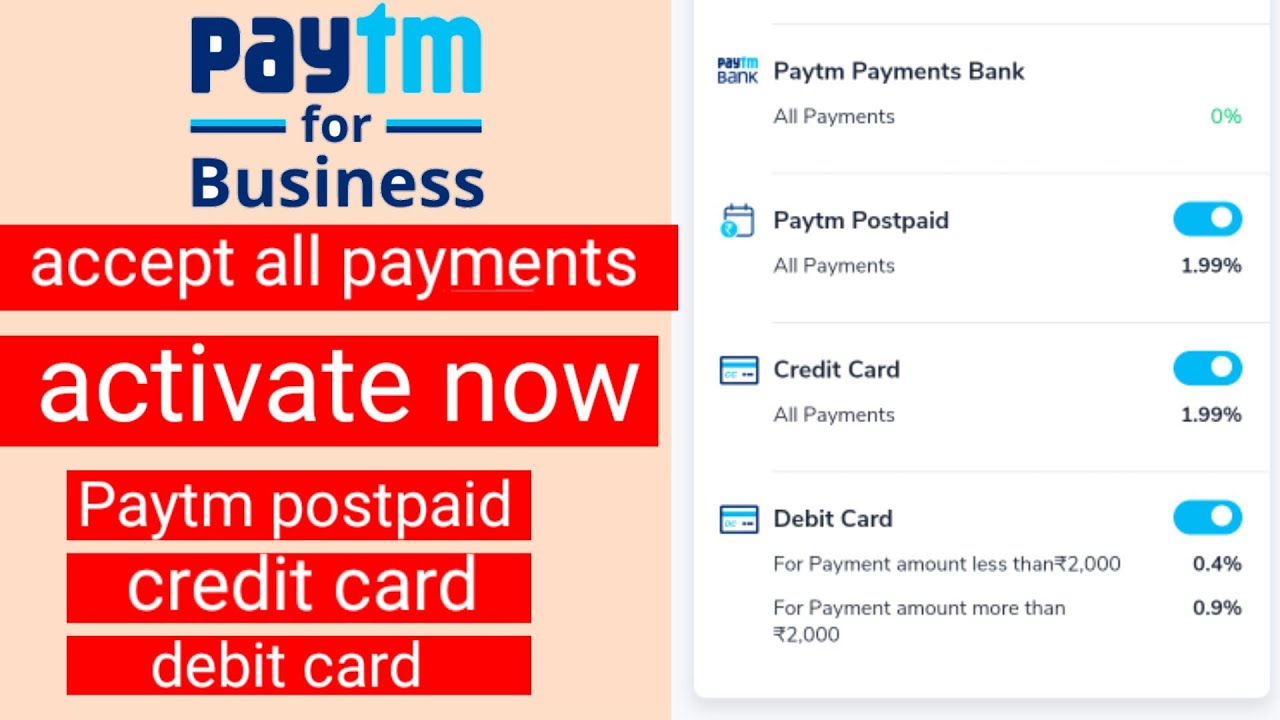 Paytm merchant new update accept all payment & paytm postpaid credit ...