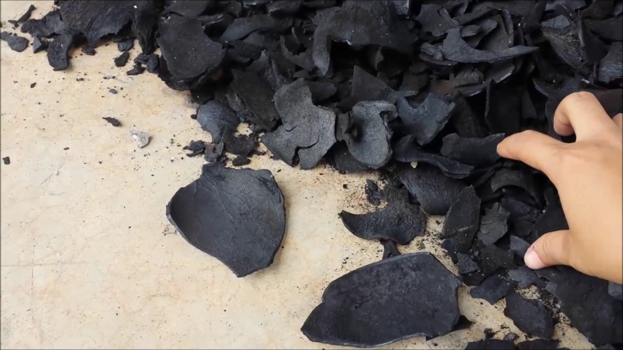 The sounds of coconut shell charcoal it's low moisture - YouTube