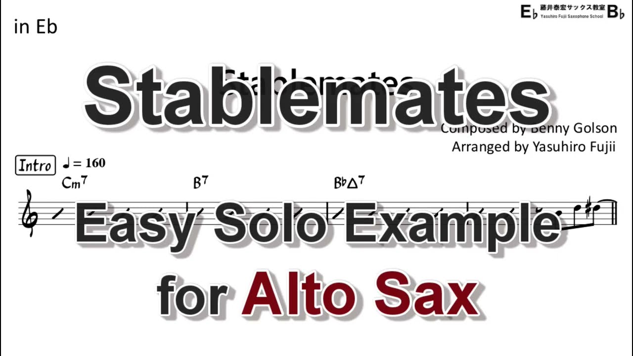 Stablemates - Easy Solo Example for Alto Sax - YouTube