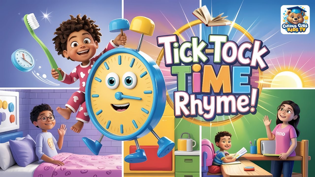 Tick Tock Time Rhyme | Teaching Kids Daily Routines & Time Management ...