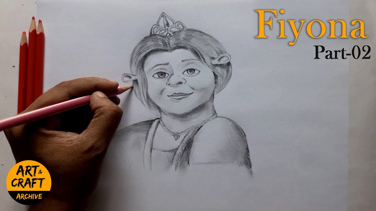 How to Draw Fiona From the Shrek Step by Step with pencil (Speed ...