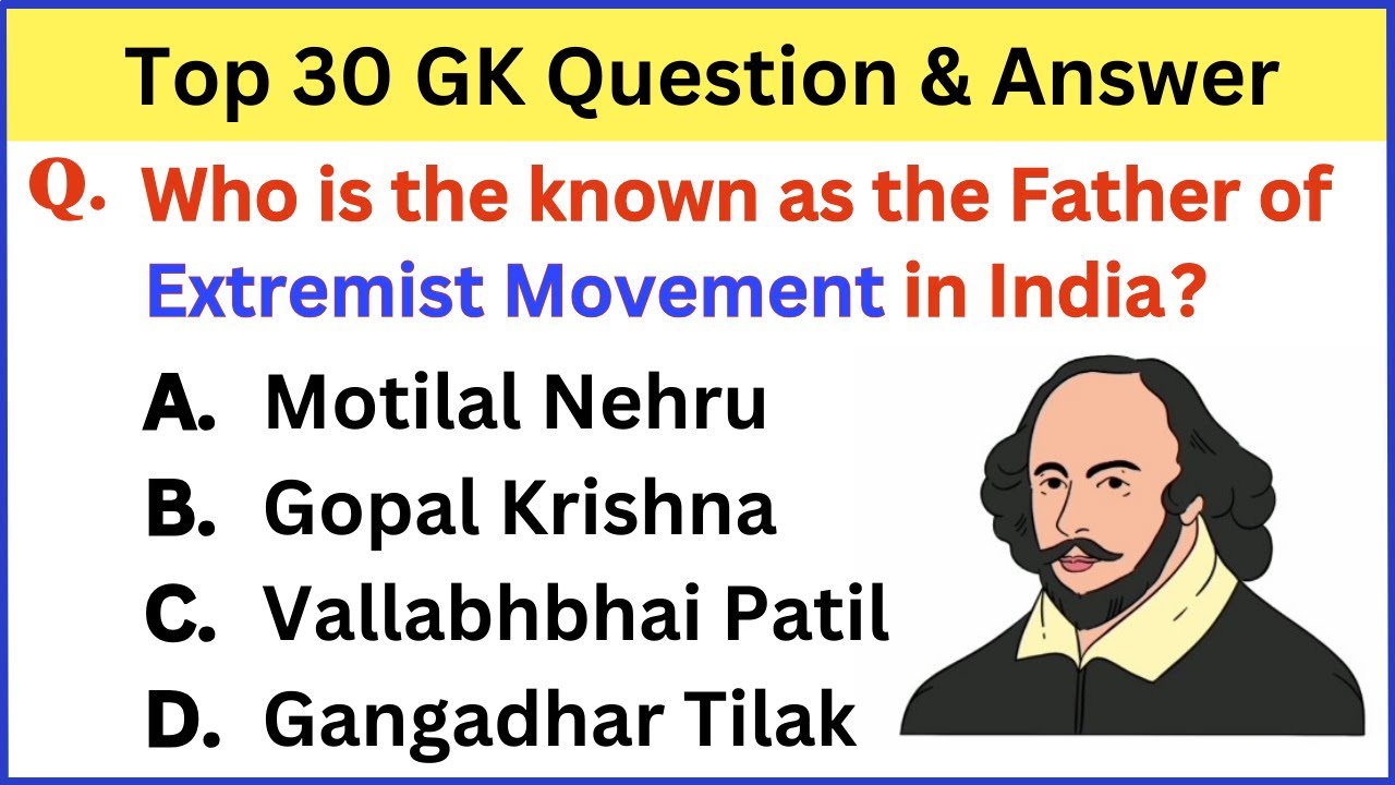 Top 30 Important GK Question and Answer| GK Questions and Answers | GK ...