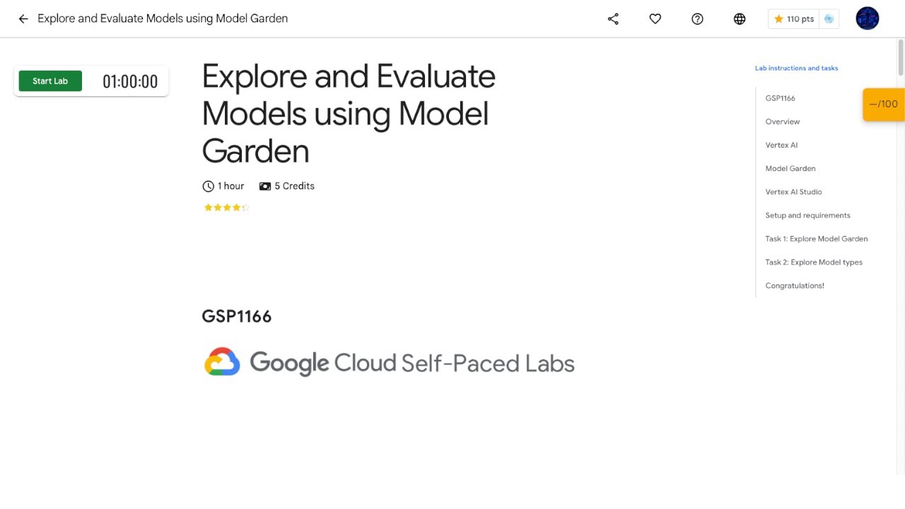 Qwiklabs | Explore and Evaluate Models using Model Garden [GSP1166 ...